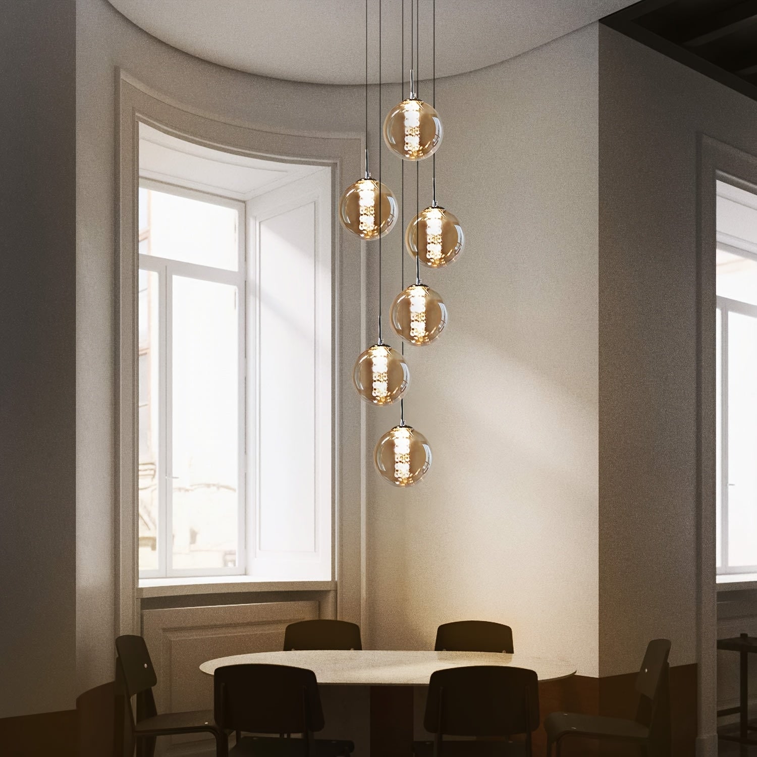Modern Glass Pendant Light - Adjustable Dining Table Chandelier – Act ...